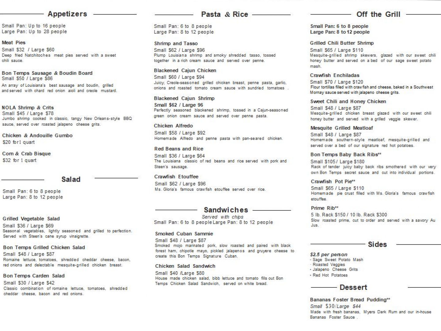 Event Platters | Bon Temps Grill